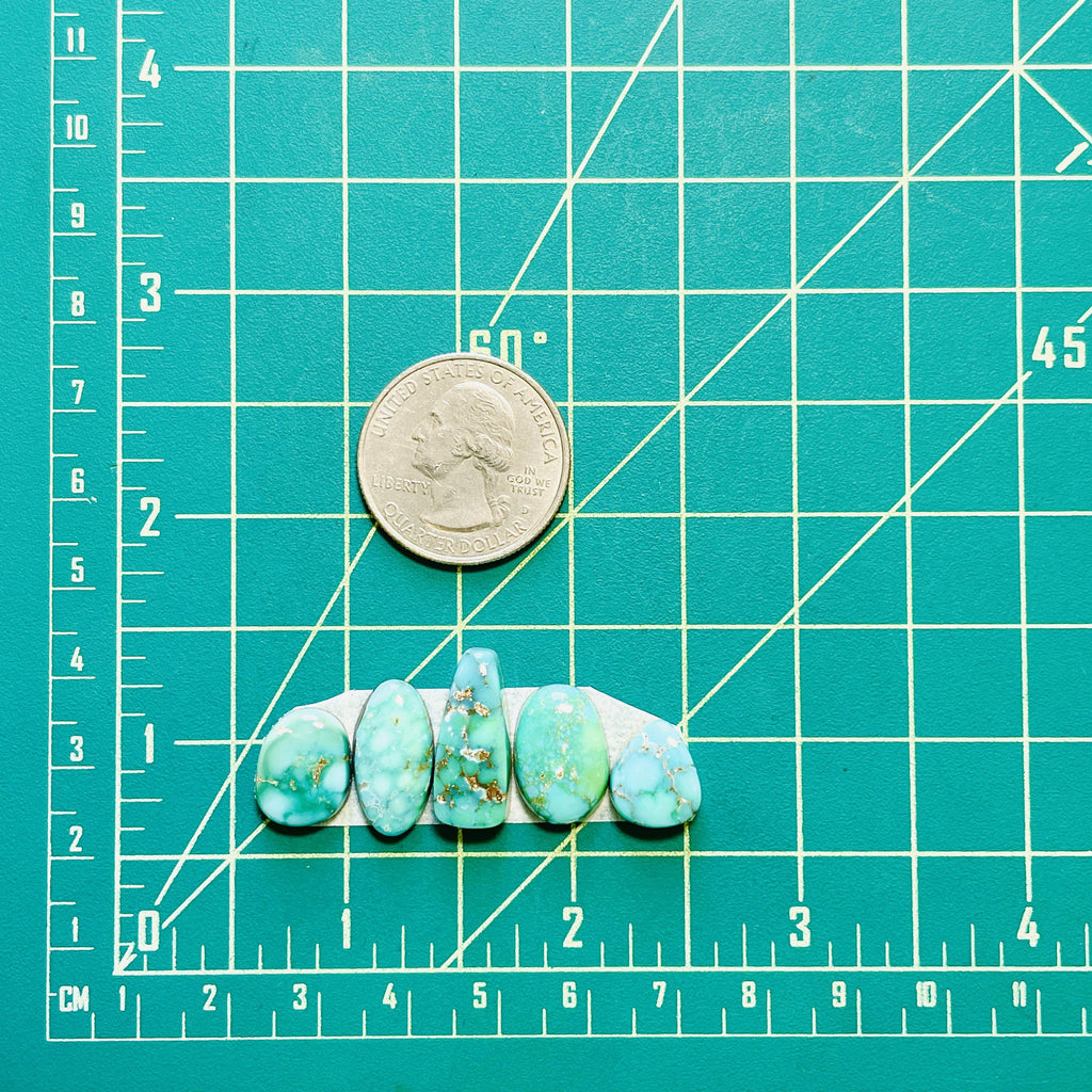 Small Mint Green Mixed Carico Lake Turquoise, Set of 5 - Turquoise Moose
