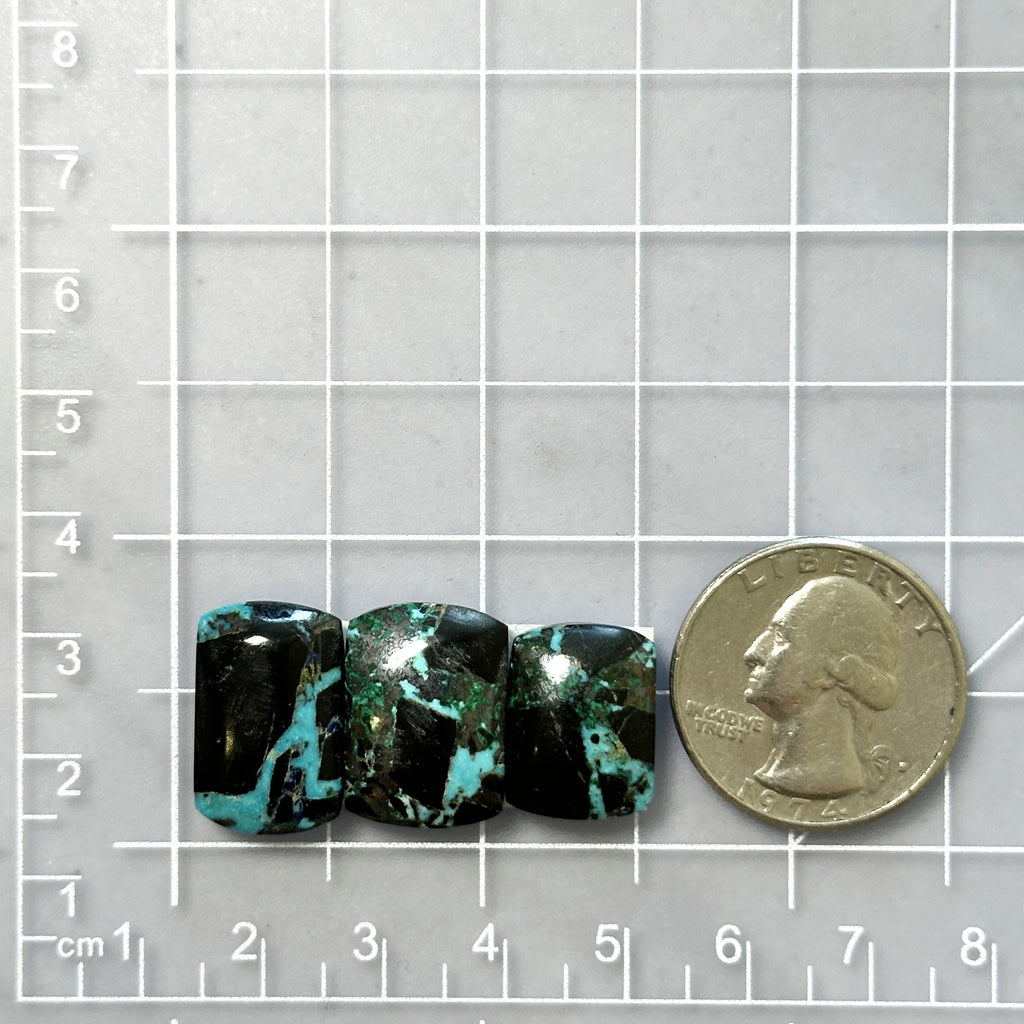 Medium Ocean Blue Barrel Yungai Turquoise, Set of 3 - Turquoise Moose