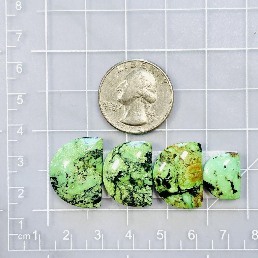 Large Mint Green Half Moon Yungai Turquoise, Set of 4 - Turquoise Moose