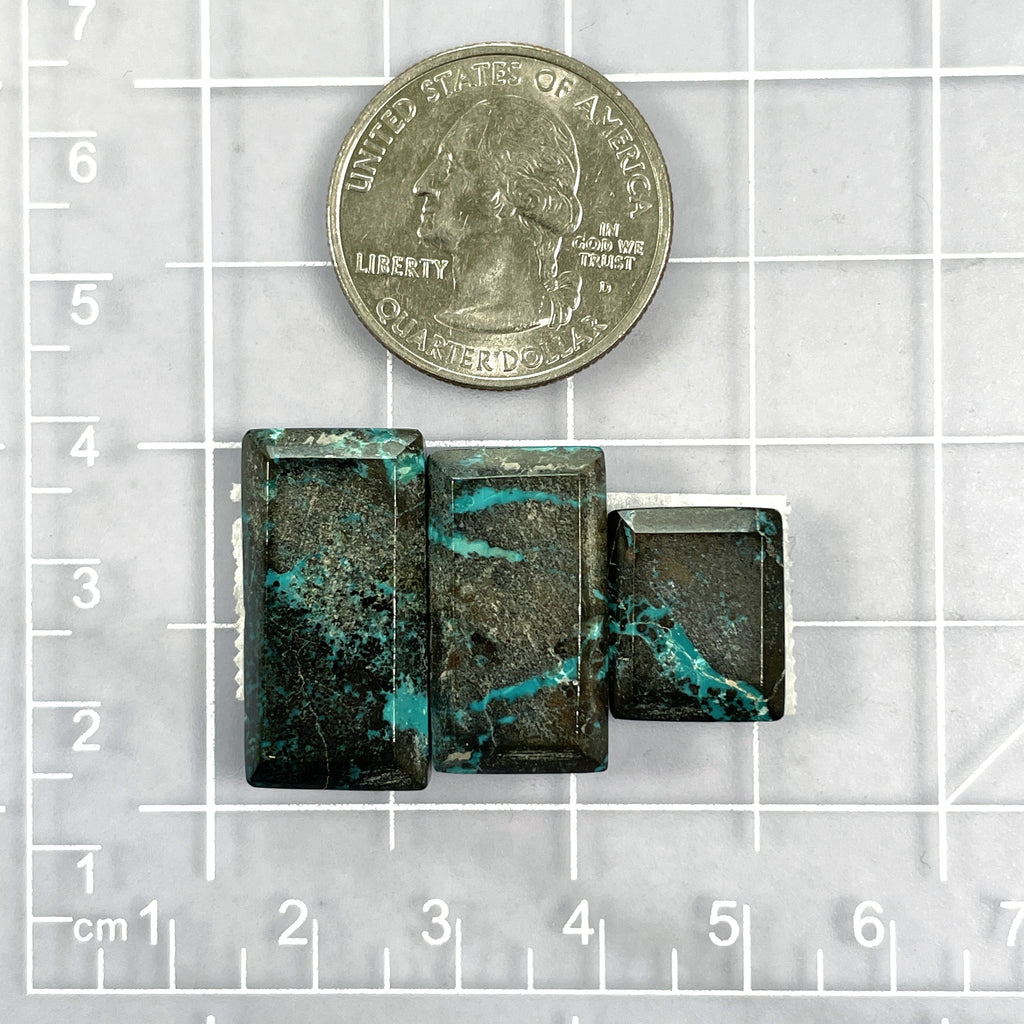 Medium Ocean Blue Bar Yungai Turquoise, Set of 3 - Turquoise Moose