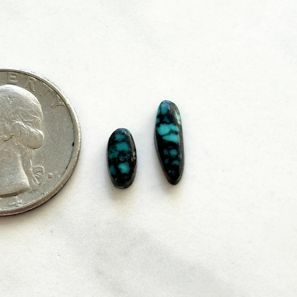 Small Ocean Blue Mixed Lander Blue Turquoise, Set of 2 - Turquoise Moose