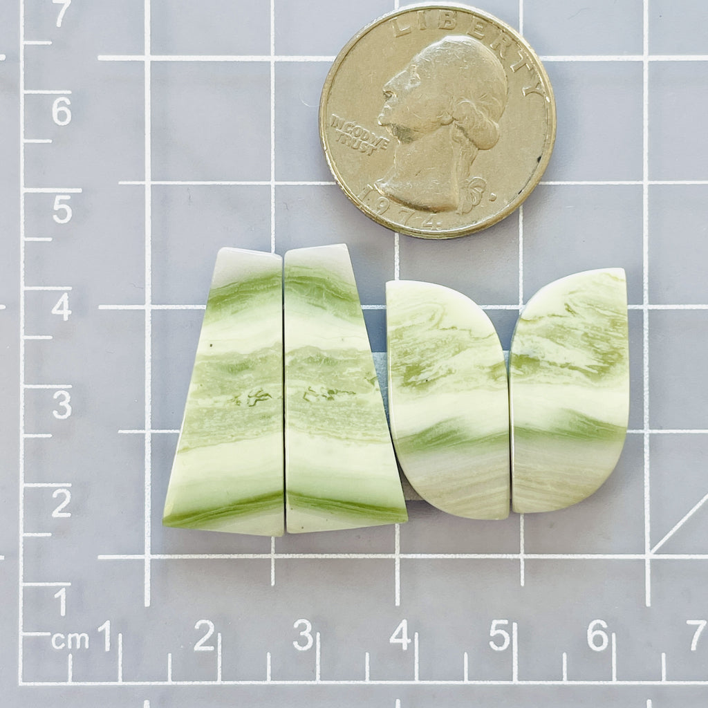 Large Mint Green Mixed Green Serpentine Serpentine, Set of 4 ...