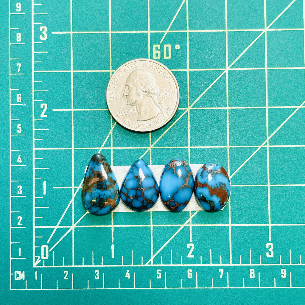 Small Ocean Blue Mixed Prince Egyptian Turquoise, Set of 4 - Turquoise ...