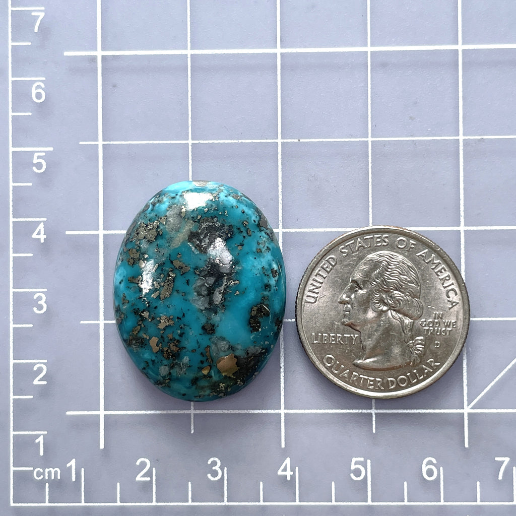 Large Ocean Blue Oval Ithaca Peak Turquoise - Turquoise Moose