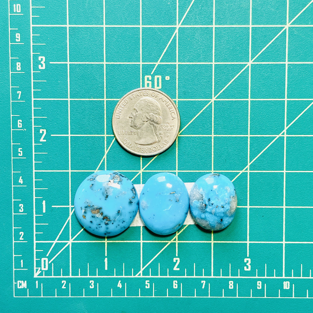 Medium Ocean Blue Mixed Ithaca Peak Turquoise, Set of 3 - Turquoise Moose