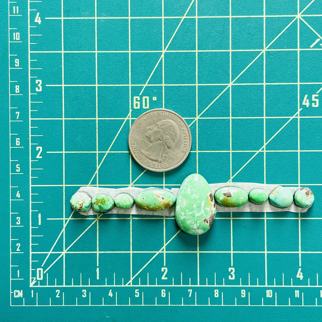 Small Lime Green Mixed Carico Lake Turquoise, Set of 9 - Turquoise Moose