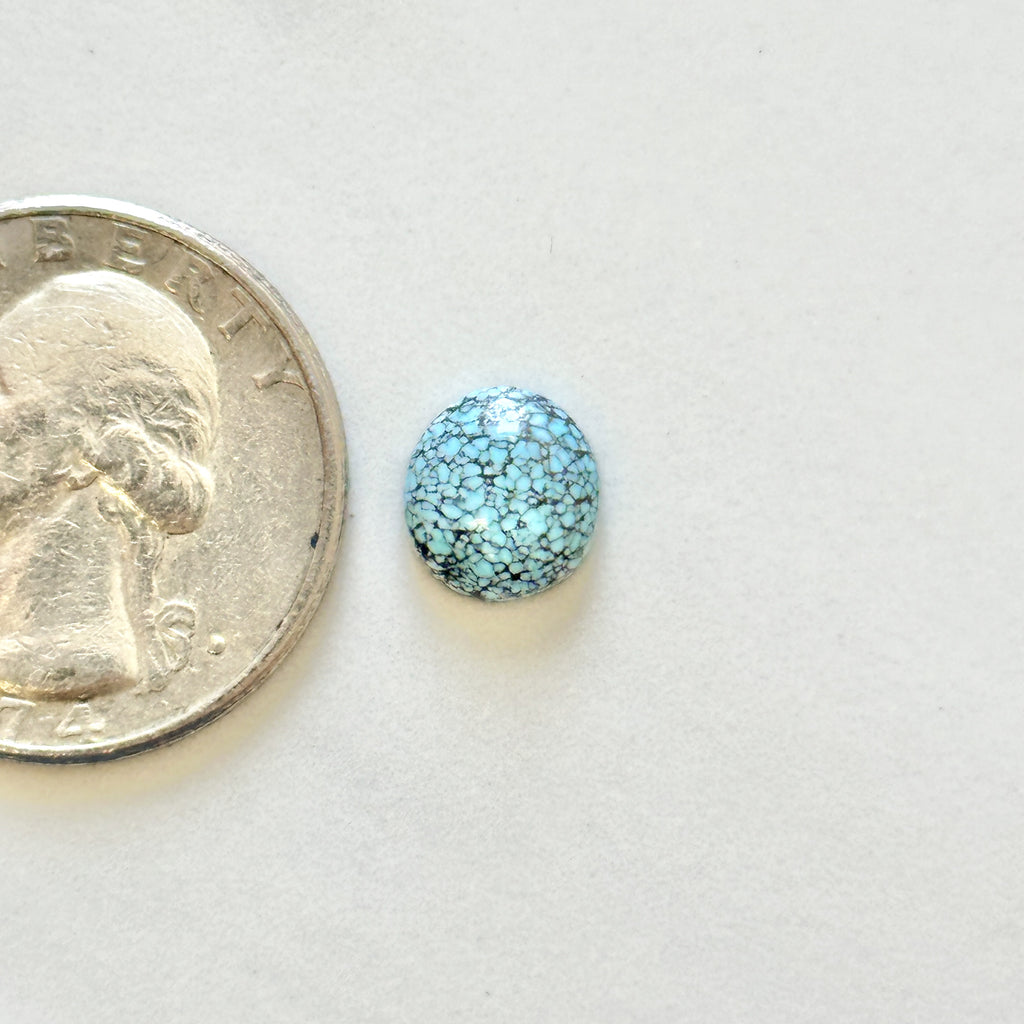 Small Faint Blue Oval Lander Blue Turquoise - Turquoise Moose