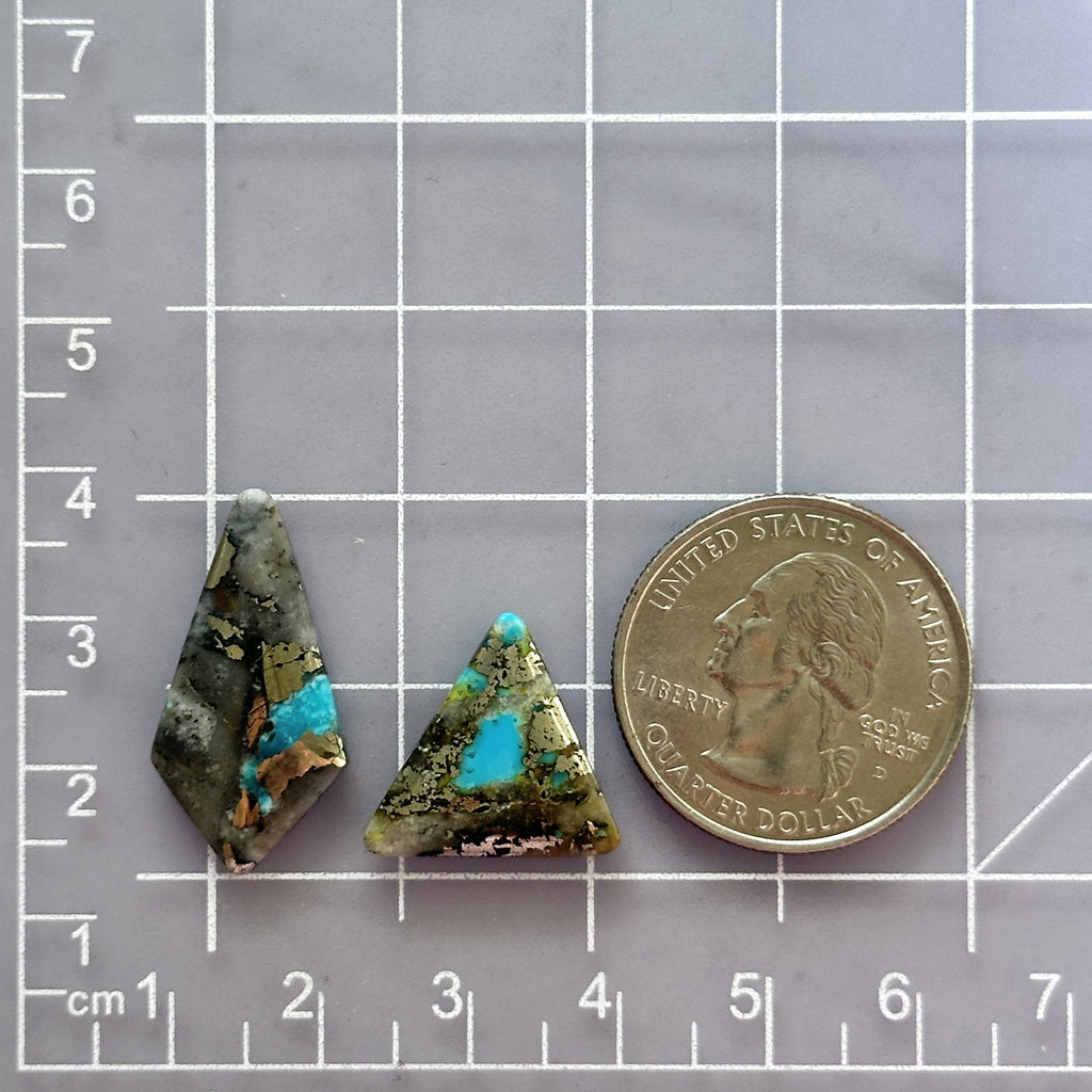 Medium Ocean Blue Mixed Ithaca Peak Turquoise, Set of 2 - Turquoise Moose