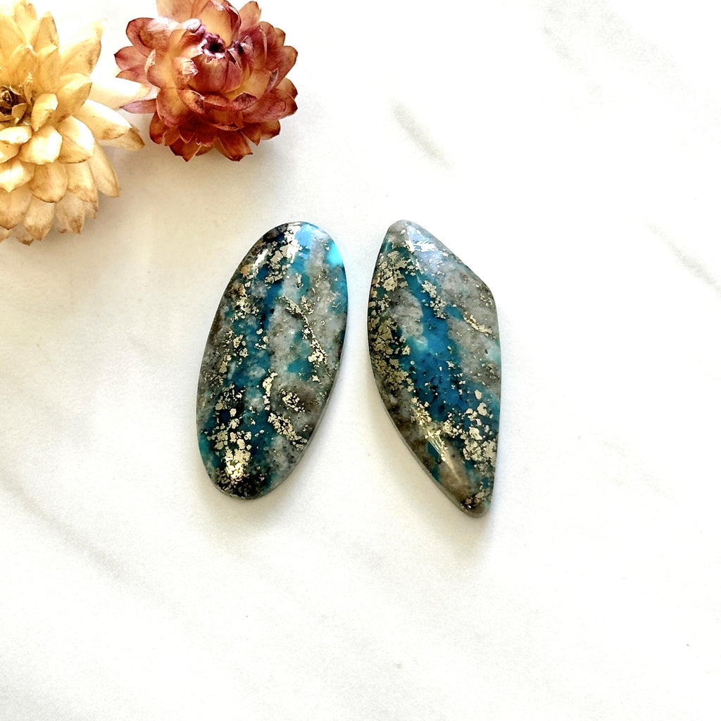 Large Ocean Blue Mixed Ithaca Peak Turquoise, Set of 2 - Turquoise Moose
