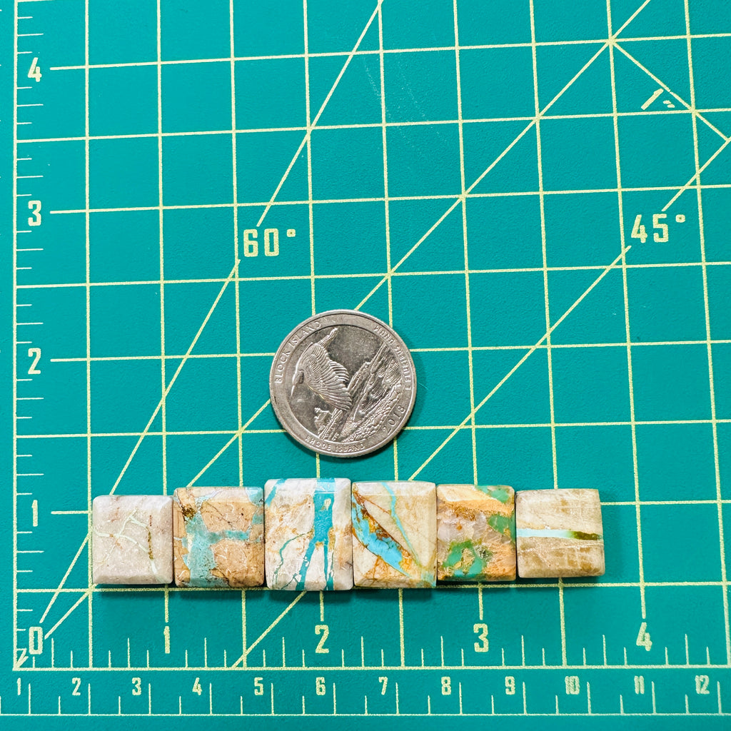 Medium Mixed Bar Royston Turquoise, Set of 6 - Turquoise Moose