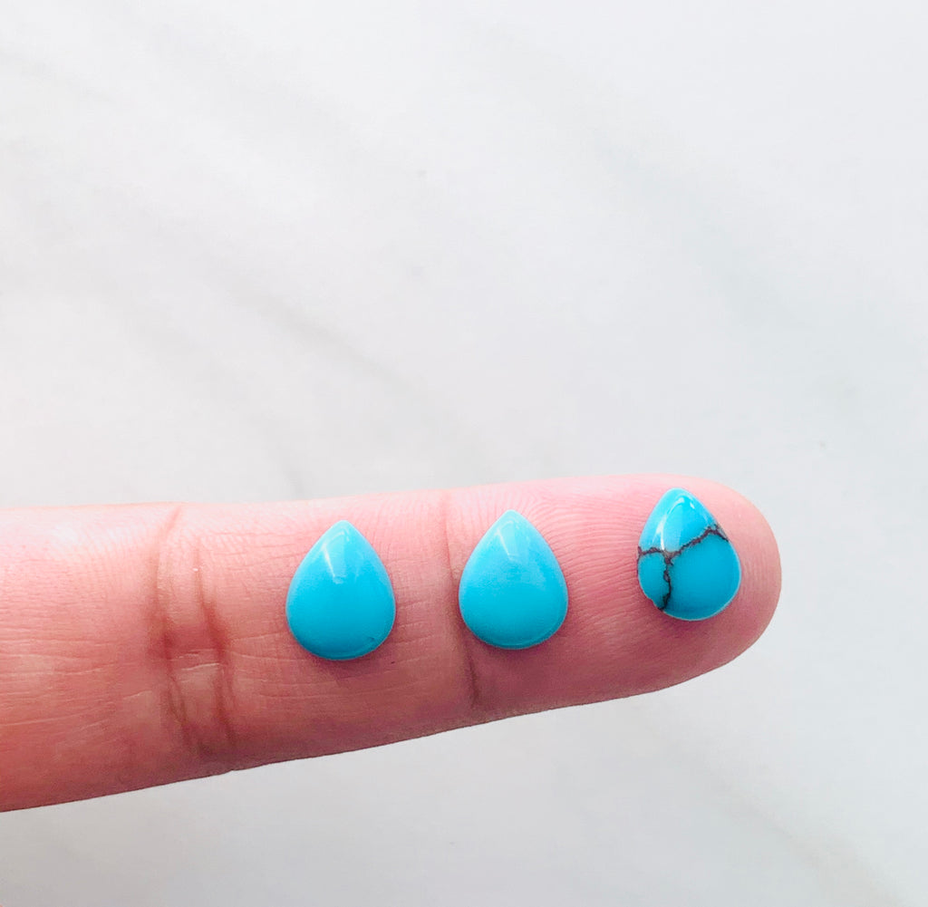 8x10mm Teardrop Prince Egyptian, Set of 2 – Turquoise Moose