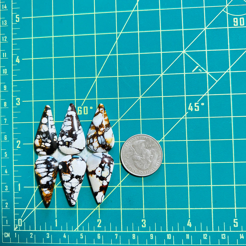 Large Earth Brown Teardrop Purple Lavender Variscite, Set of 6 ...