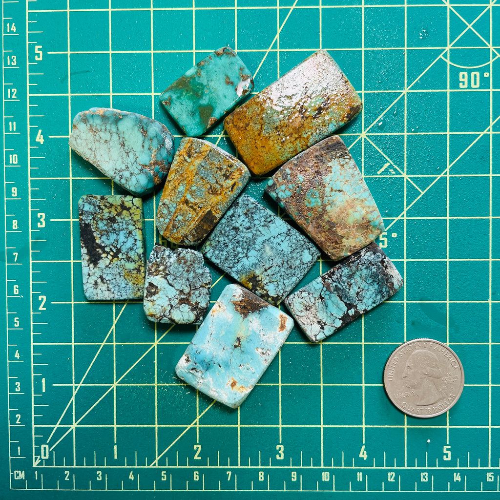 Ocean Blue Rough Natural Mixed Turquoise Slabs - Turquoise Moose