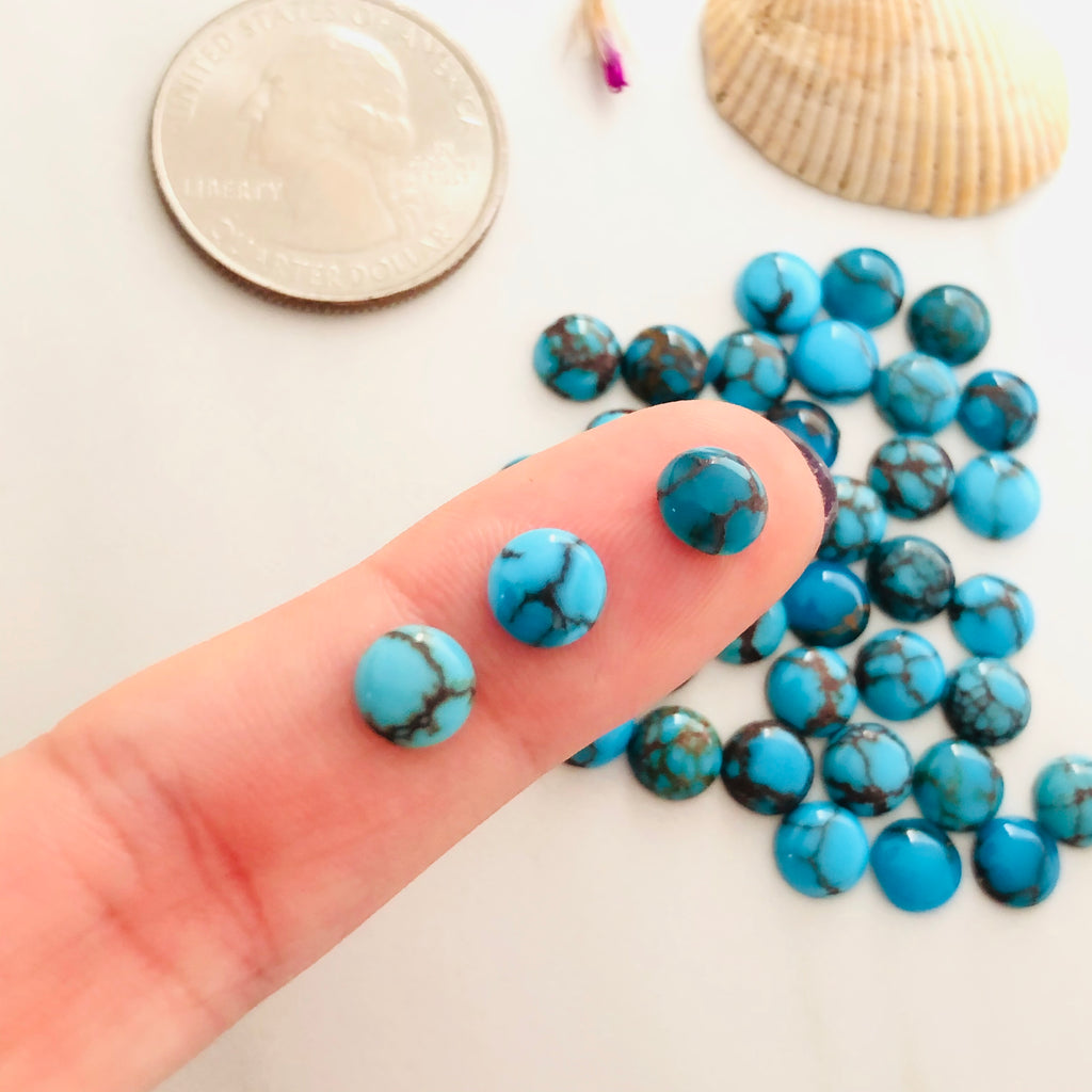 6x6mm Round Prince Egyptian, Set of 4 – Turquoise Moose