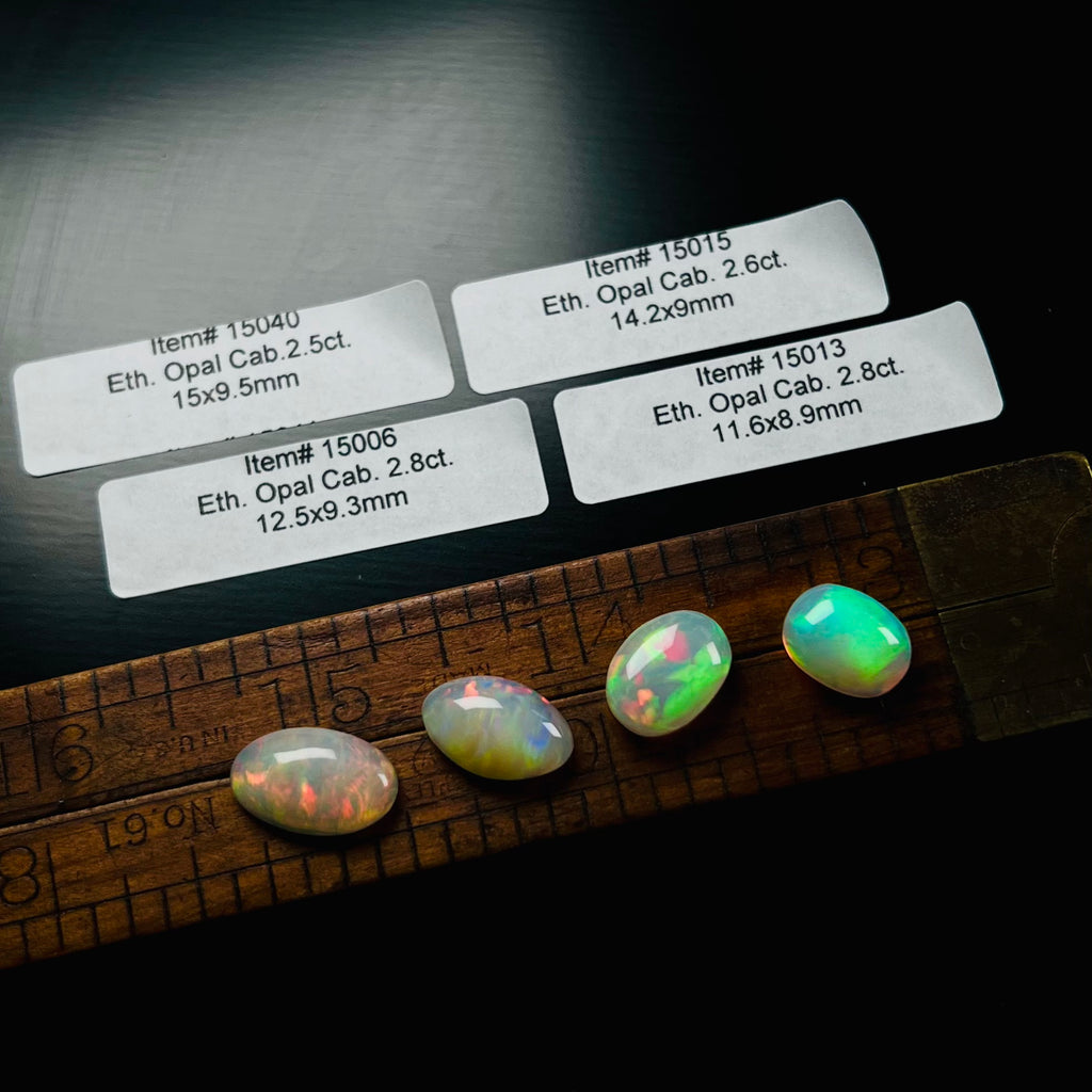 Authentic Ethiopian Oval Opal Cabochons, set of 3 – Turquoise Moose