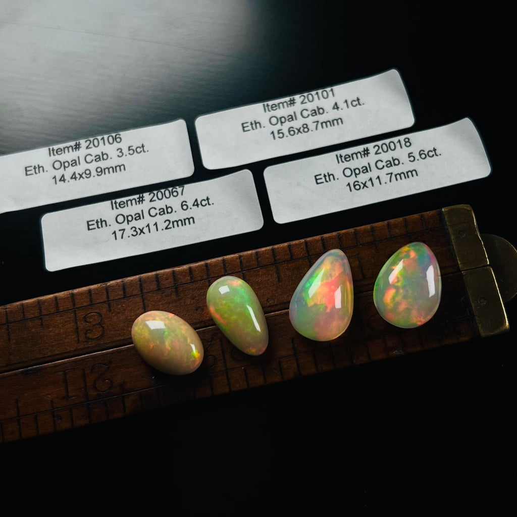 Authentic Ethiopian Mixed Opal Cabochons, set of 4 – Turquoise Moose