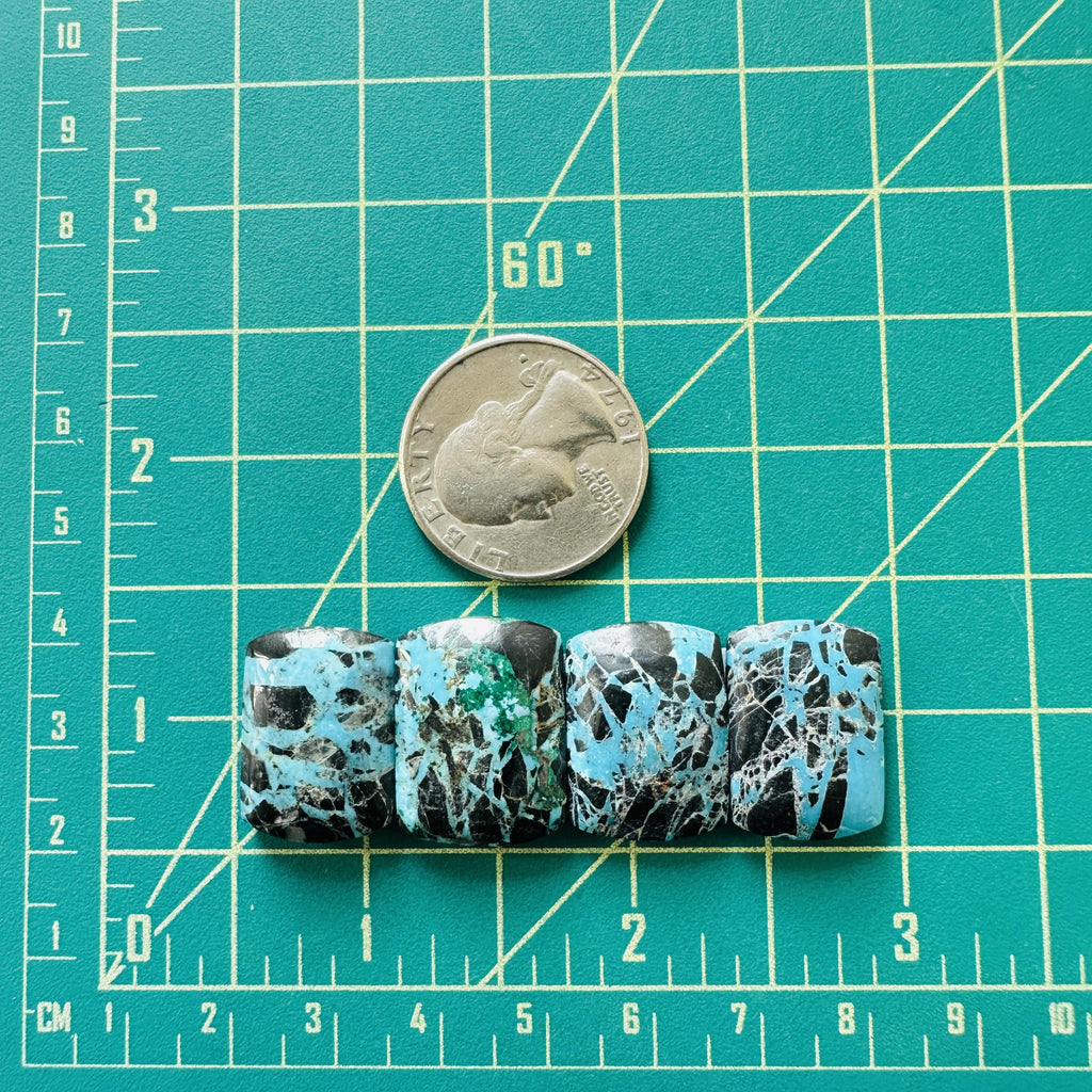 Medium Ocean Blue Barrel Yungai Turquoise, Set of 4 - Turquoise Moose