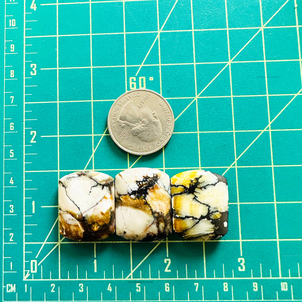 Large Earth Brown Barrel Purple Lavender Variscite, Set of 3 ...