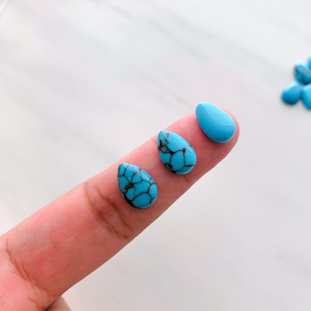 8x12mm Teardrop Prince Egyptian, Set of 2 – Turquoise Moose