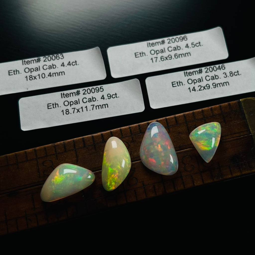 Authentic Ethiopian Mixed Opal Cabochons, set of 4 – Turquoise Moose