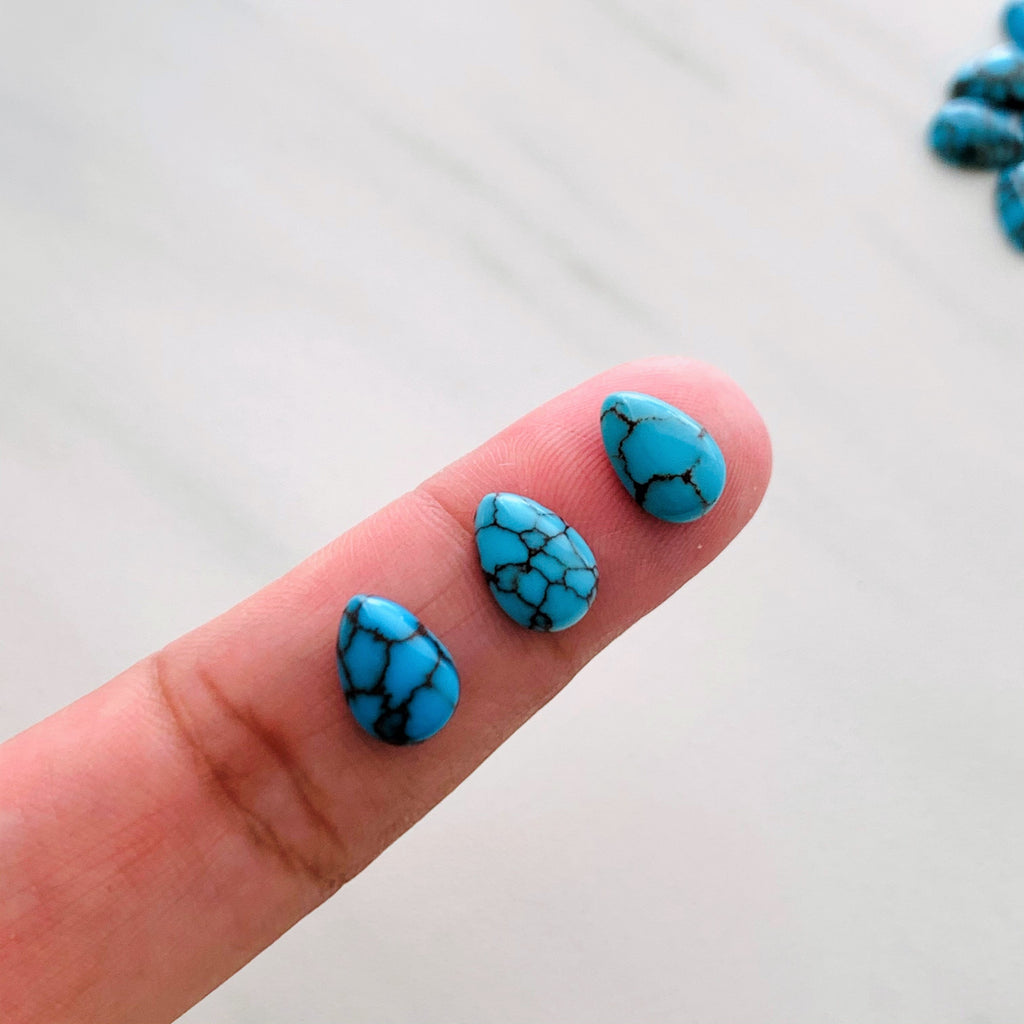 7x10mm Teardrop Prince Egyptian, Set of 2 – Turquoise Moose