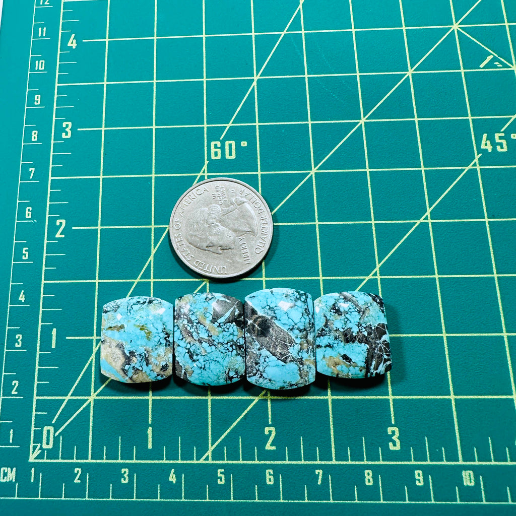 Large Ocean Blue Barrel Blue Moon Turquoise, Set of 4 - Turquoise Moose