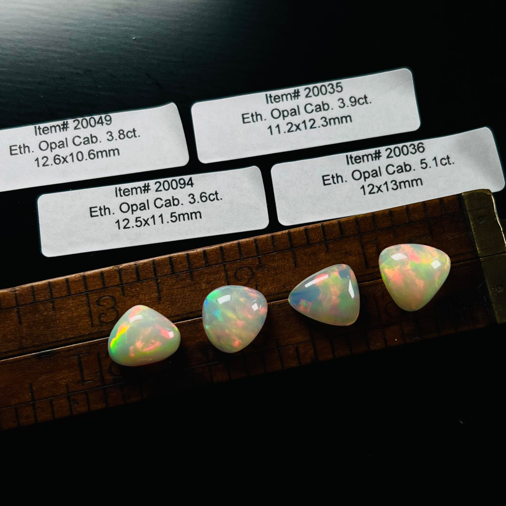 Authentic Ethiopian Triangle Opal Cabochons, set of 4 – Turquoise Moose