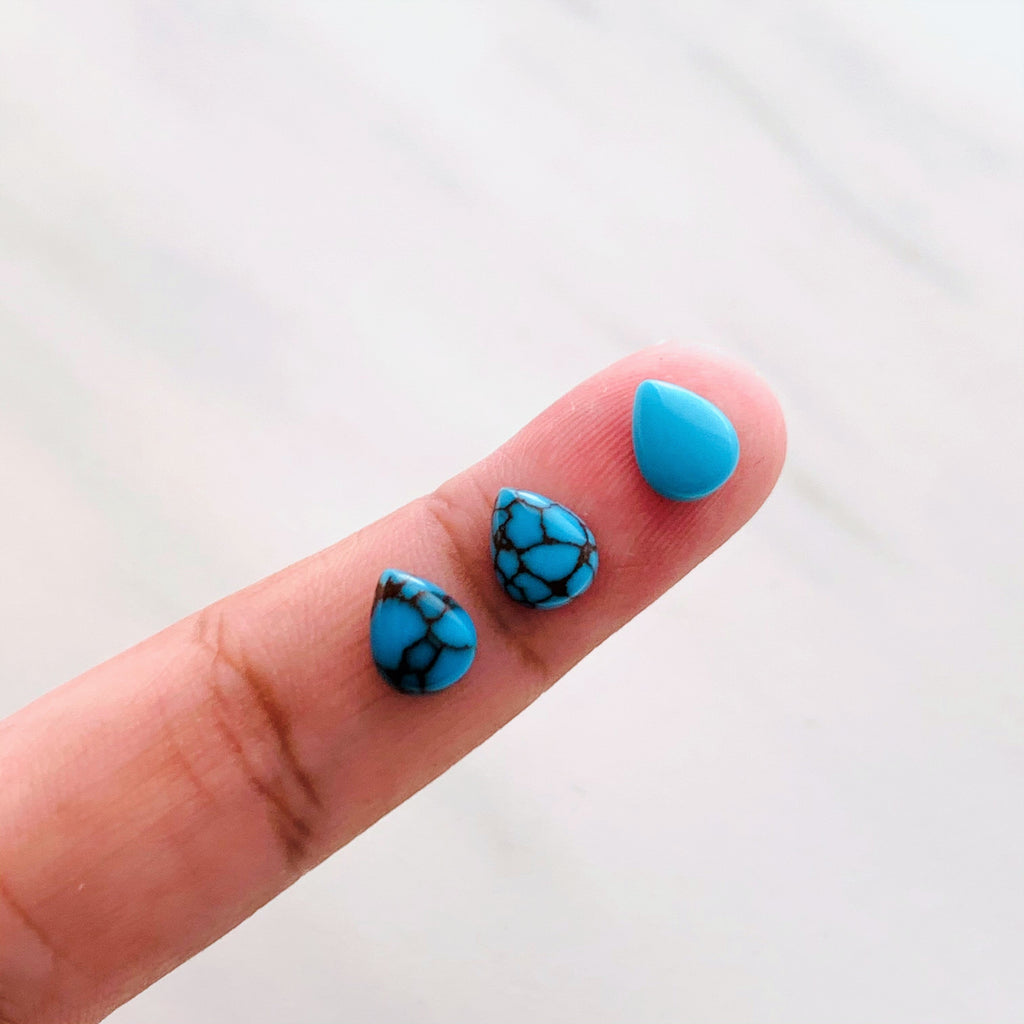 6x8mm Teardrop Prince Egyptian, Set of 4 – Turquoise Moose