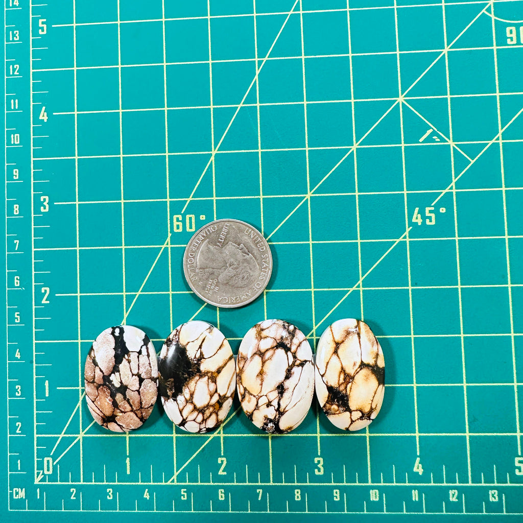 Large Royal Orange Oval Purple Lavender Variscite, Set of 4 - Turquoise ...