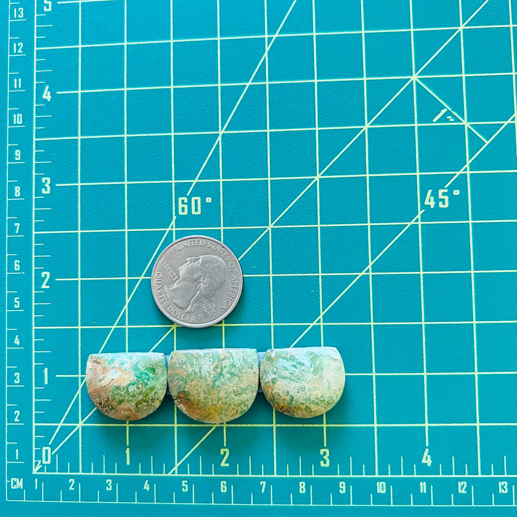Medium Lime Green Half Moon Green Serpentine Serpentine, Set of 3 ...