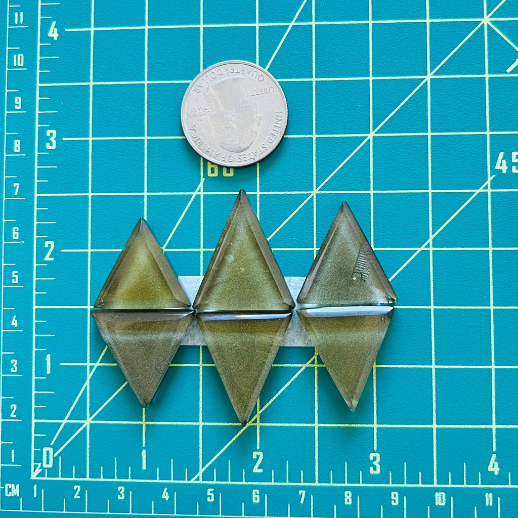 Large Swamp Green Triangle Rosarita, Set of 6 - Turquoise Moose