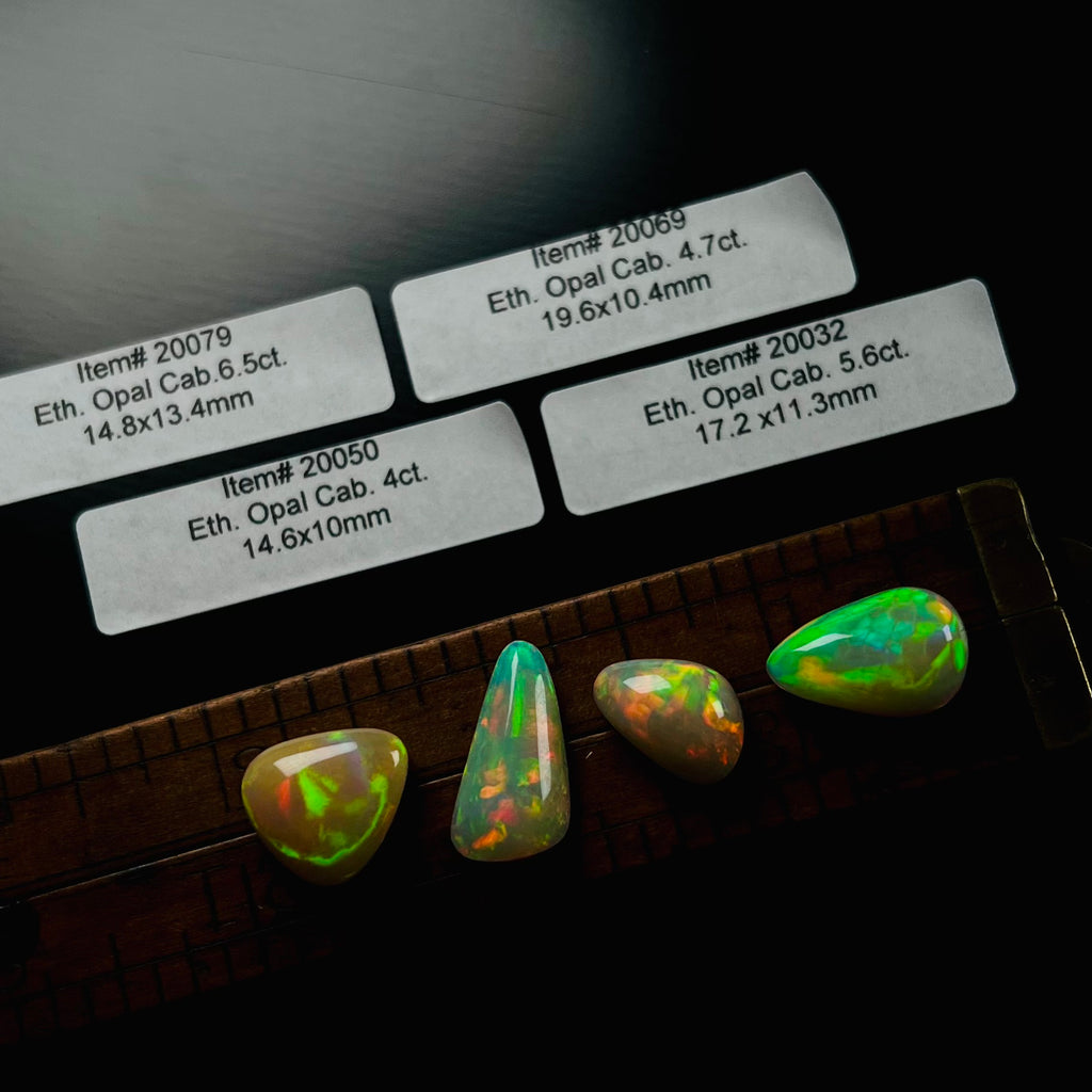 Authentic Ethiopian Mixed Opal Cabochons, set of 4 – Turquoise Moose