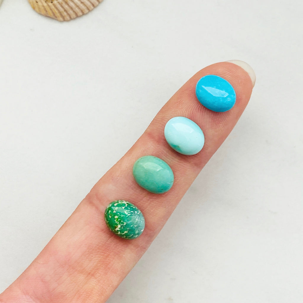7x9 mm Oval Carico Lake, Set of 2 – Turquoise Moose